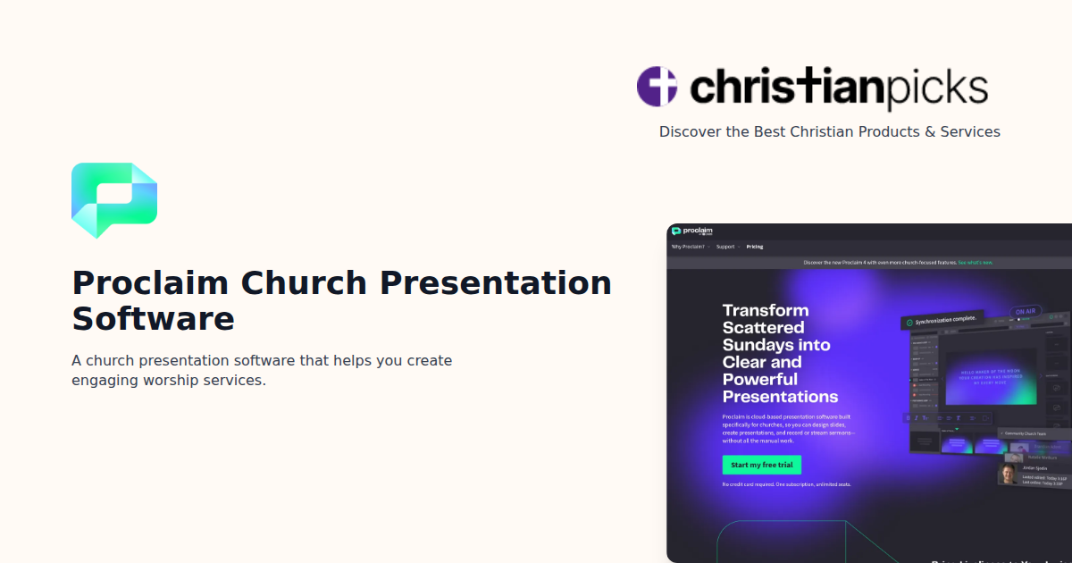 Proclaim Church Presentation Software | ChristianPicks